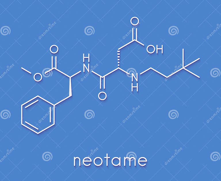 Neotame E961 Sugar Substitute Molecule. Skeletal Formula. Stock ...