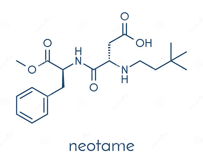 Neotame E961 Sugar Substitute Molecule. Skeletal Formula. Stock Vector ...