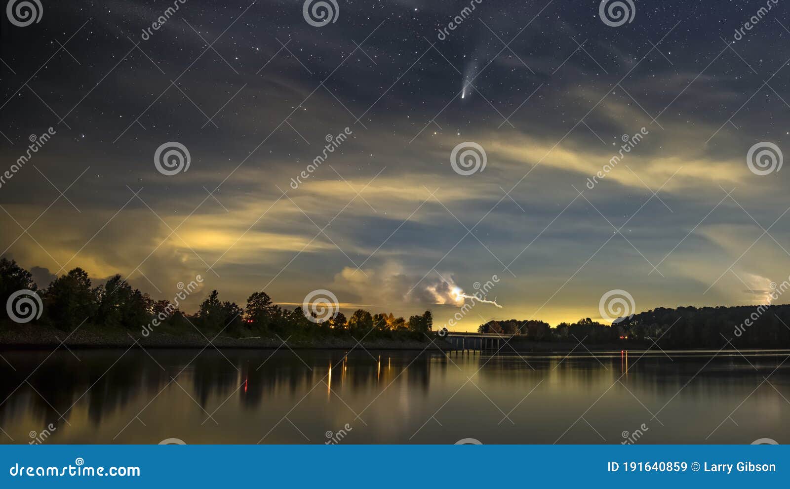 Neowise Comet VS Lightning Battle Stock Image - Image of landscape ...