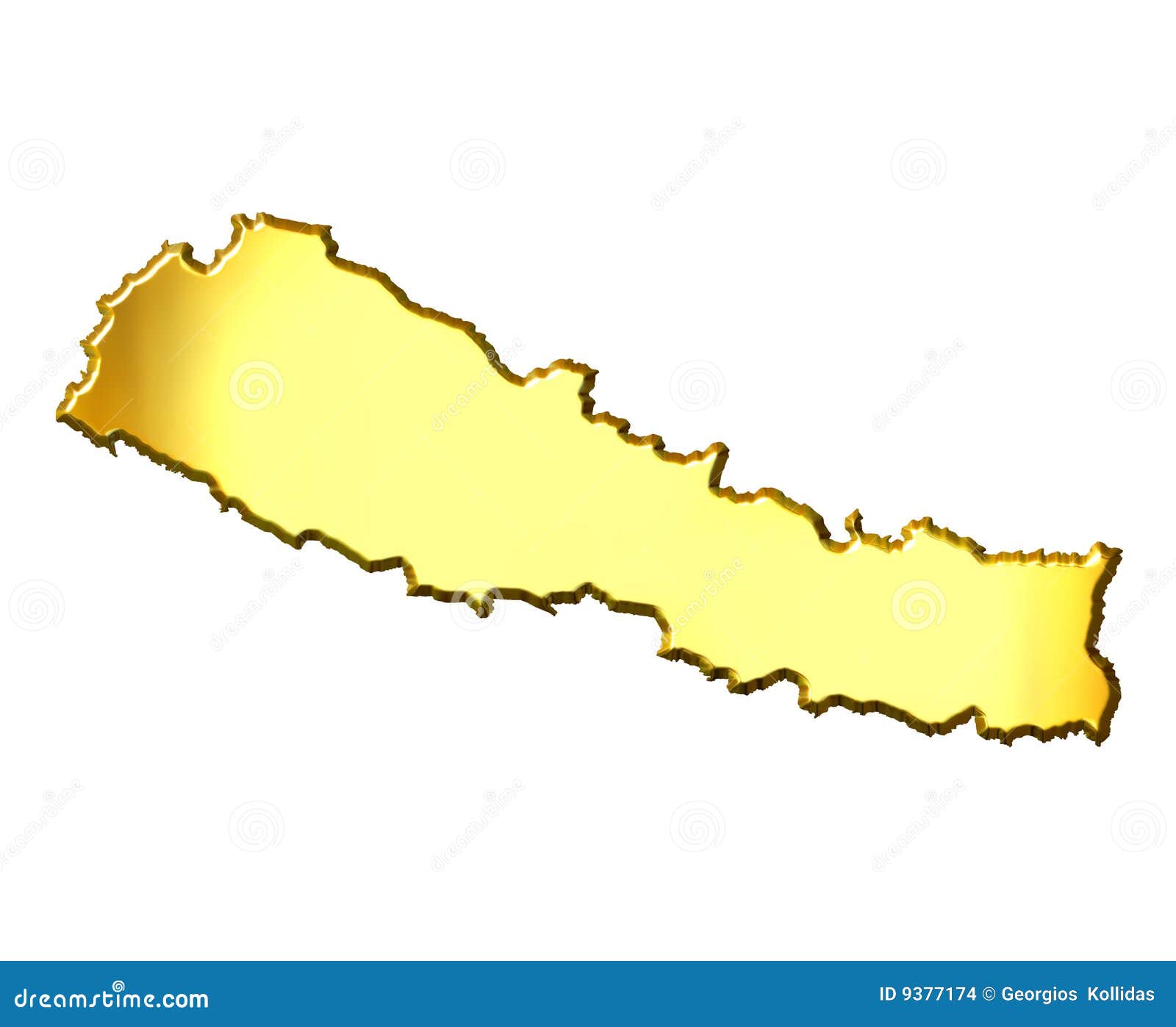 Nepal 3d Golden Map stock illustration. Illustration of artistic - 9377174