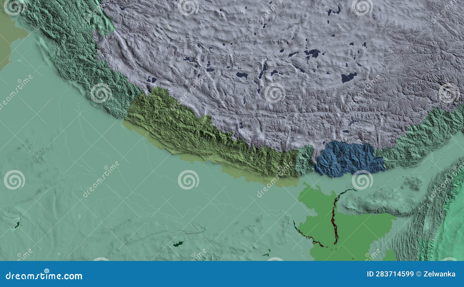 Nepal Area. Administrative Map Stock Illustration - Illustration of ...