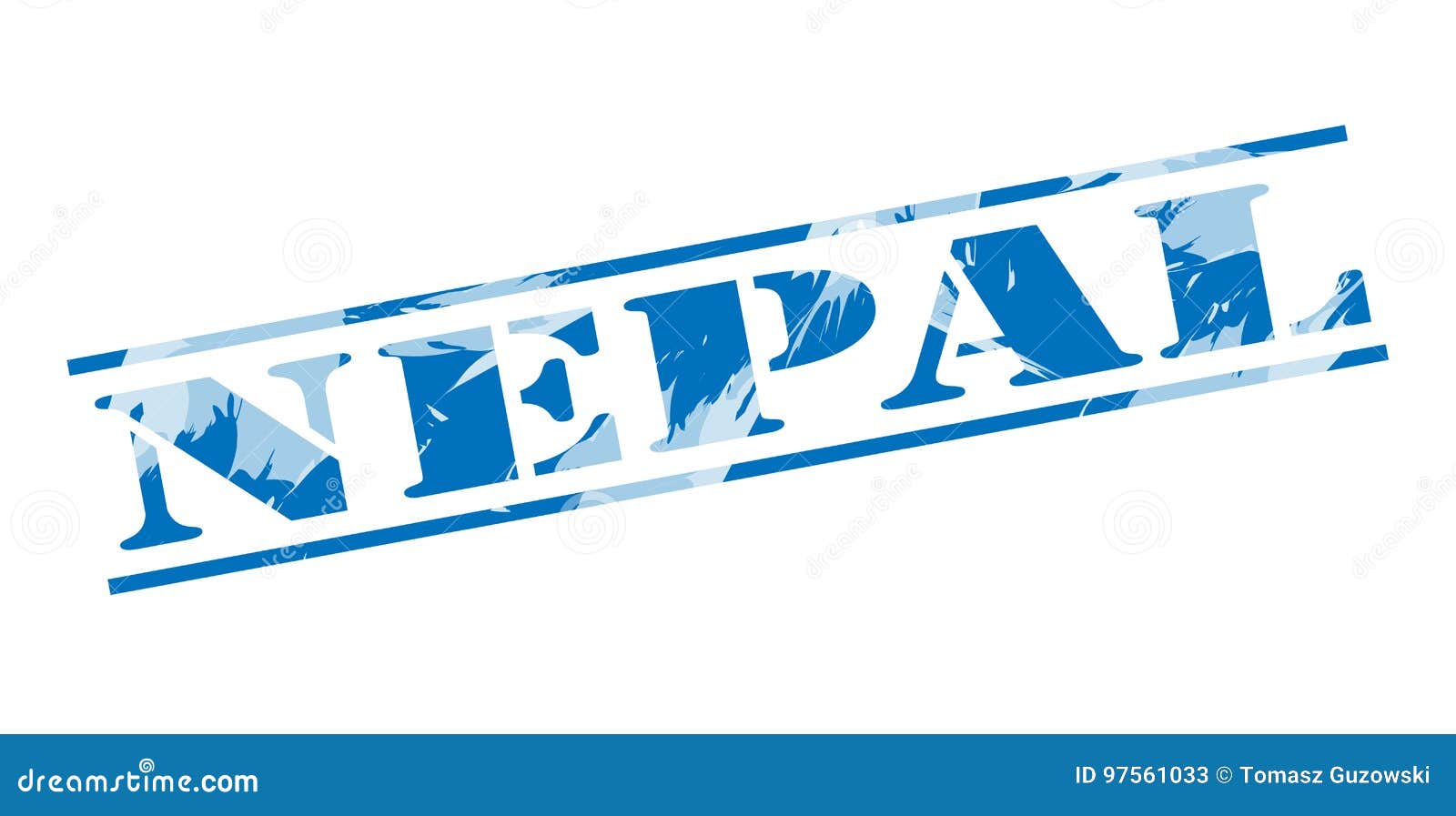Nepal blue stamp stock illustration. Illustration of watermark - 97561033
