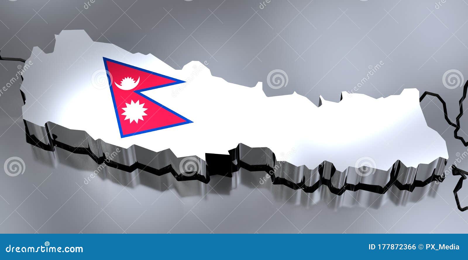 Nepal - borders and flag stock illustration. Illustration of outline ...