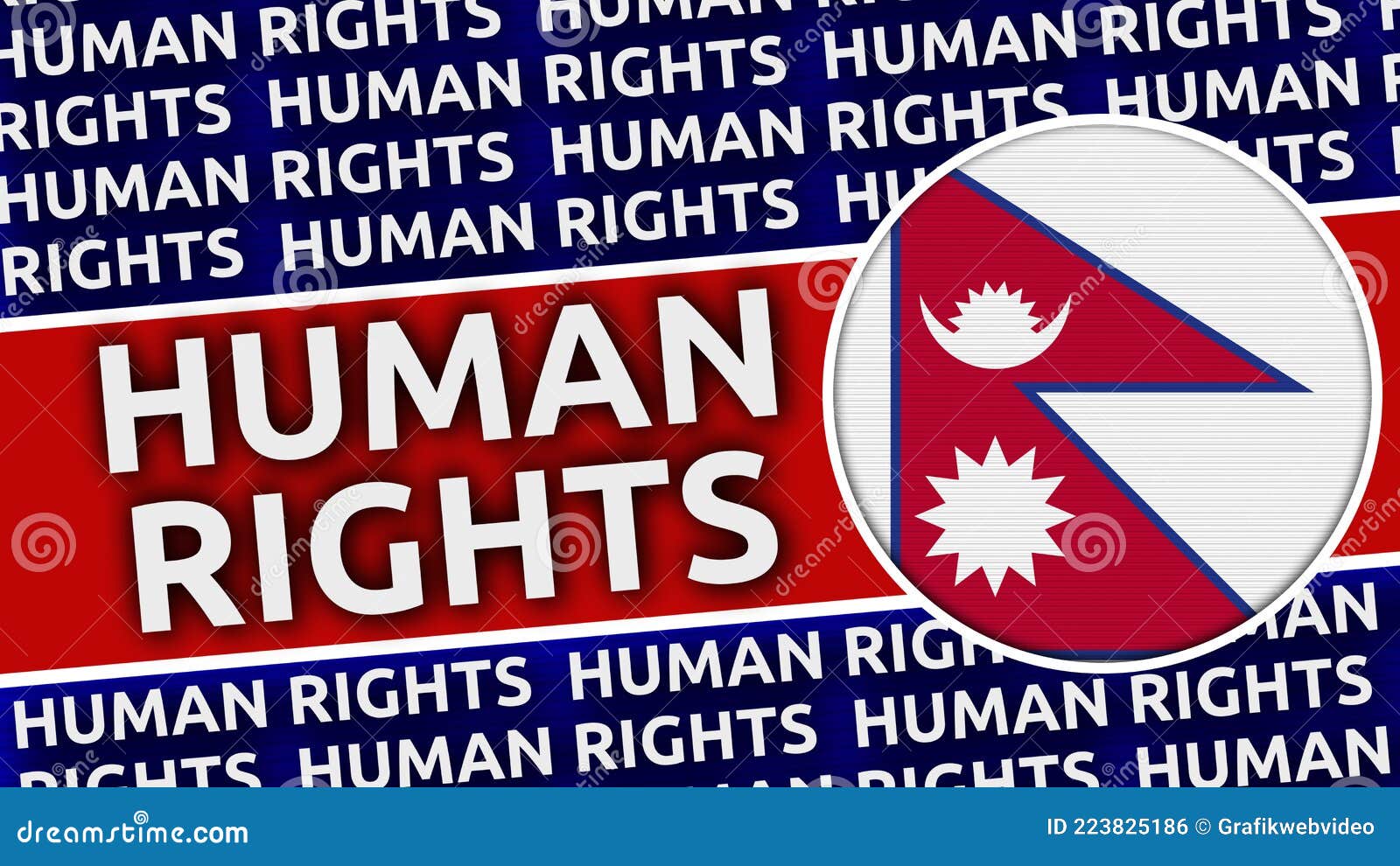 Nepal Circular Flag with Human Rights Titles Stock Illustration ...