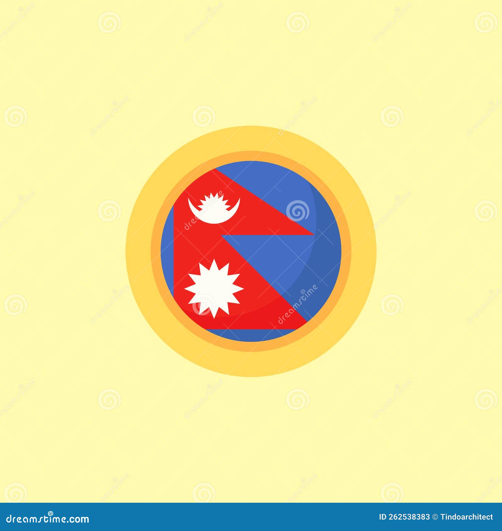 Nepal - Circular Flag stock vector. Illustration of design - 262538383