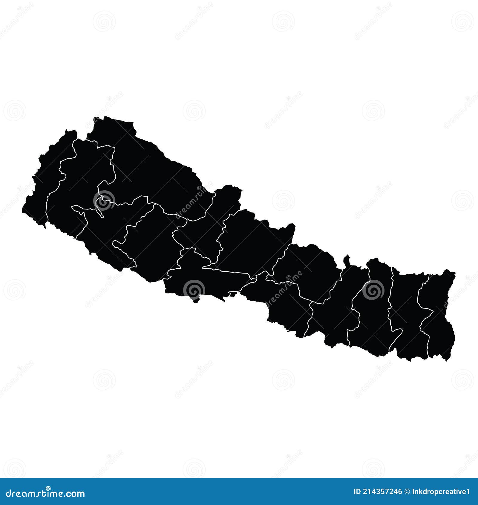 Nepal Country Map Vector with Regional Areas Stock Vector ...