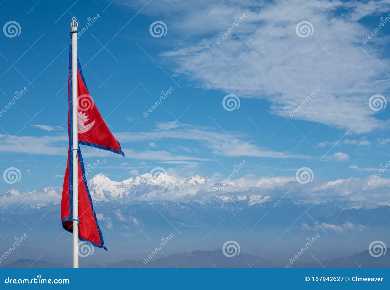 Nepal Flag and Himalayan Mountains Stock Image - Image of himalaya ...