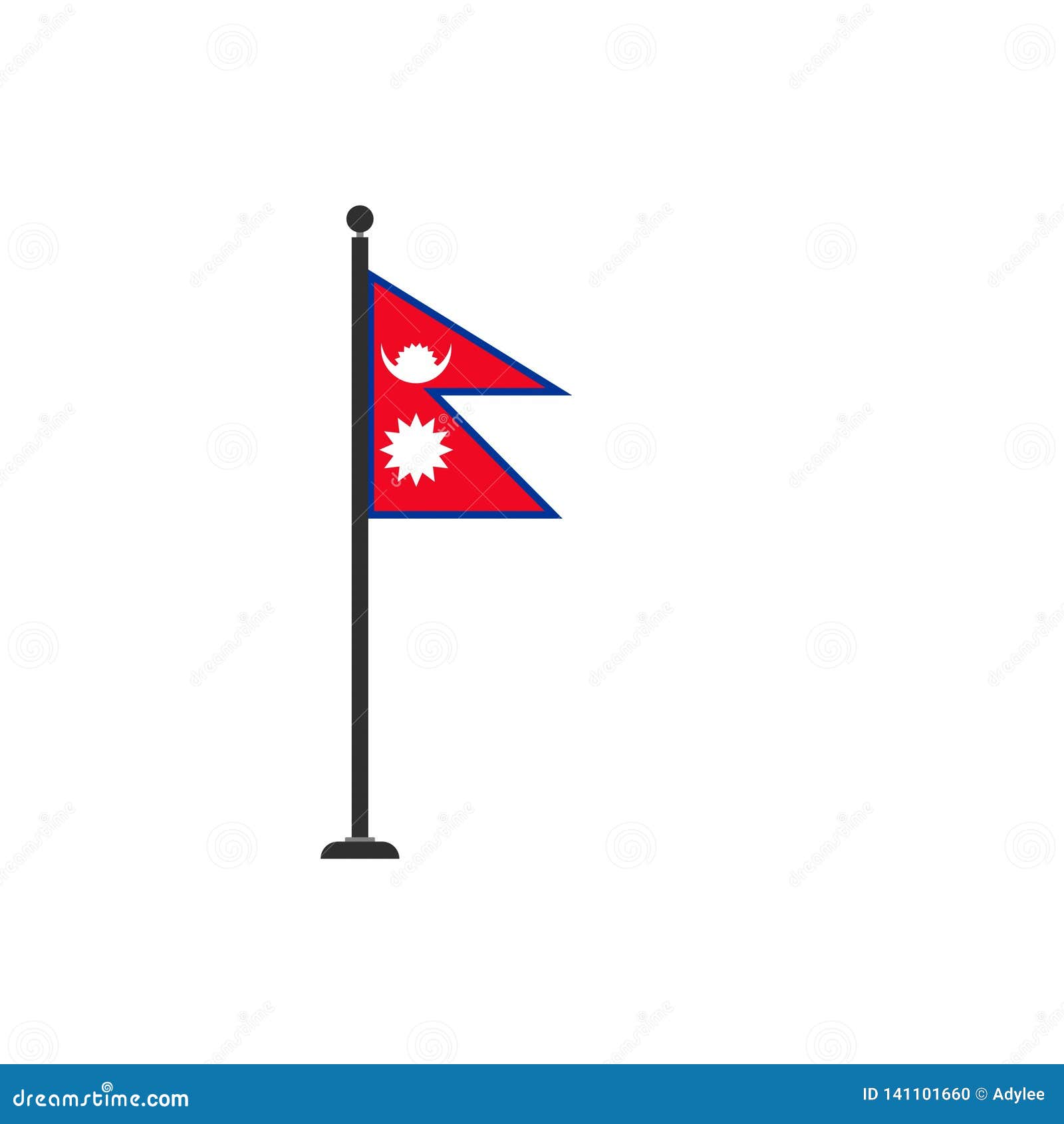 Nepal Flag Vector Isolated 3 Stock Vector Illustration Of Pole