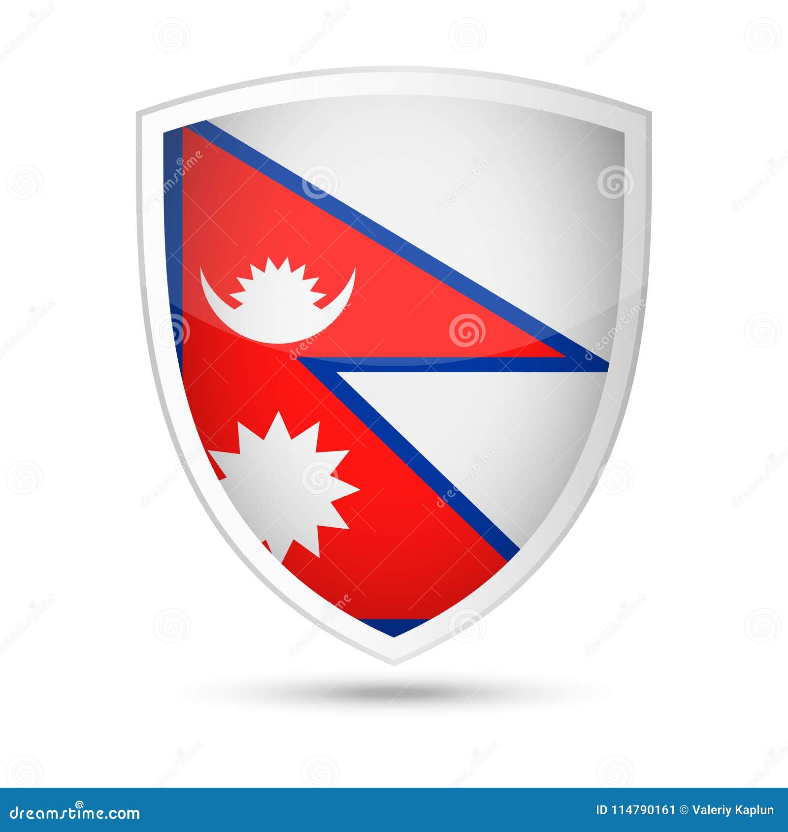 Nepal Flag Vector Shield Icon Stock Illustration - Illustration of flat, nepal: 114790161