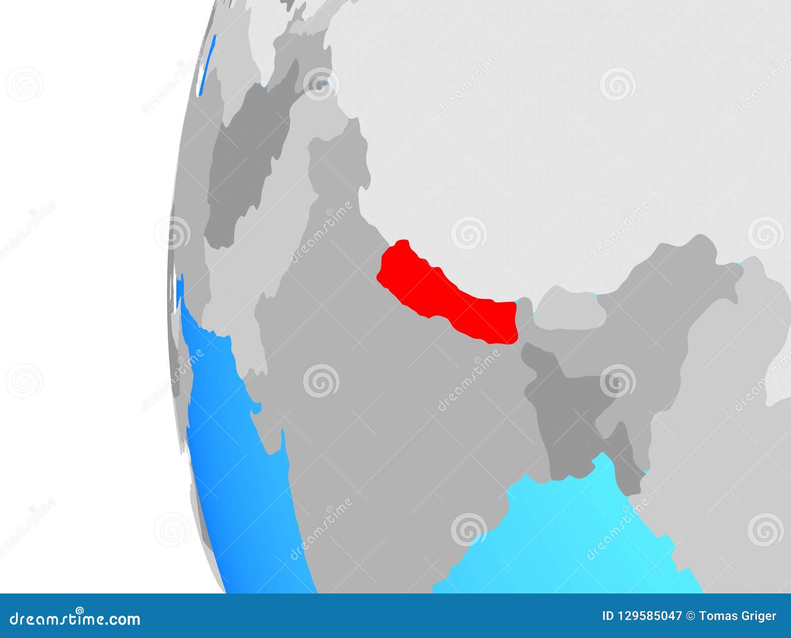 Nepal on globe stock illustration. Illustration of globe - 129585047