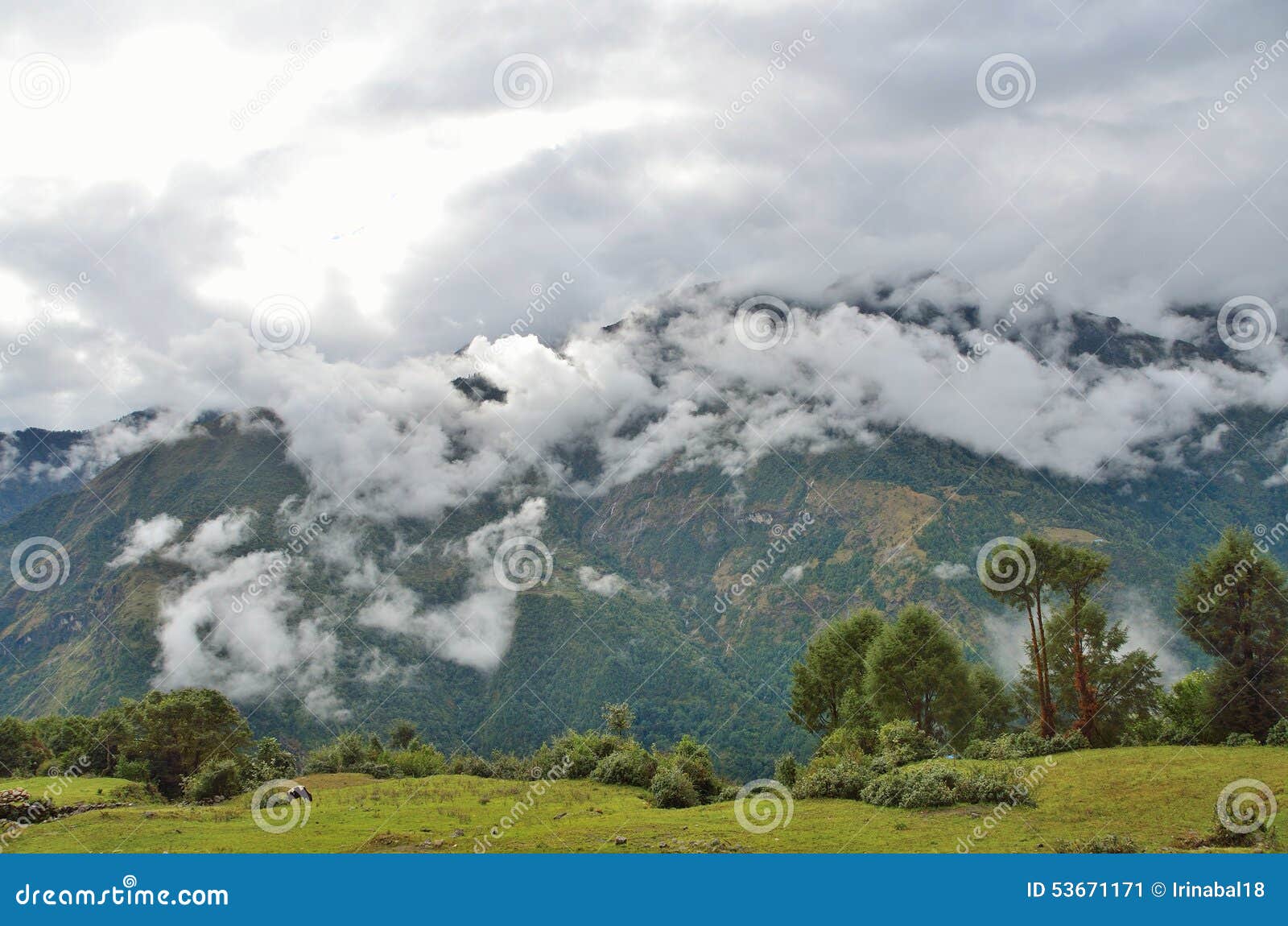 Nepal, Himalayas in Cloudy Weather Stock Image - Image of land ...