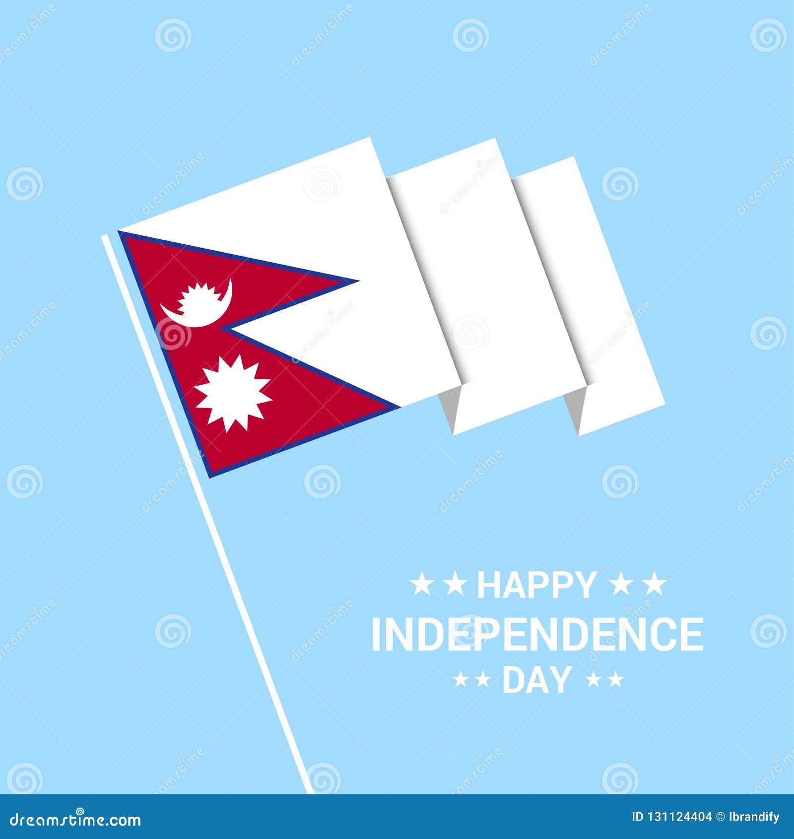 Nepal Independence Day Typographic Design with Flag Vector Stock Vector ...