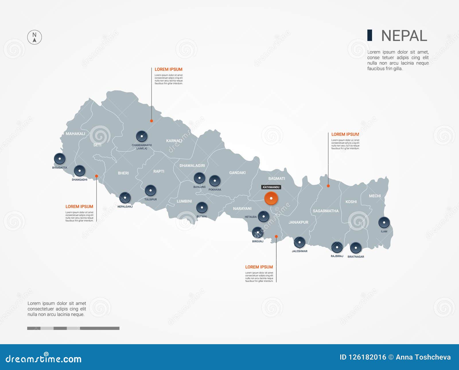 Nepal Infographic Map Vector Illustration. Stock Vector - Illustration ...