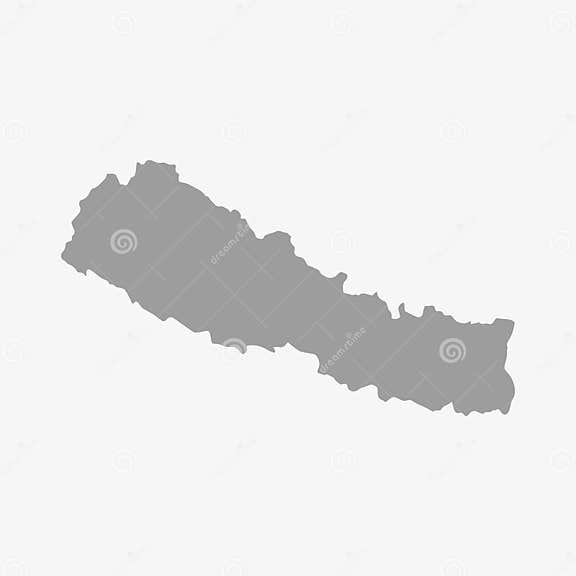 Nepal Map in Gray on a White Background Stock Vector - Illustration of ...