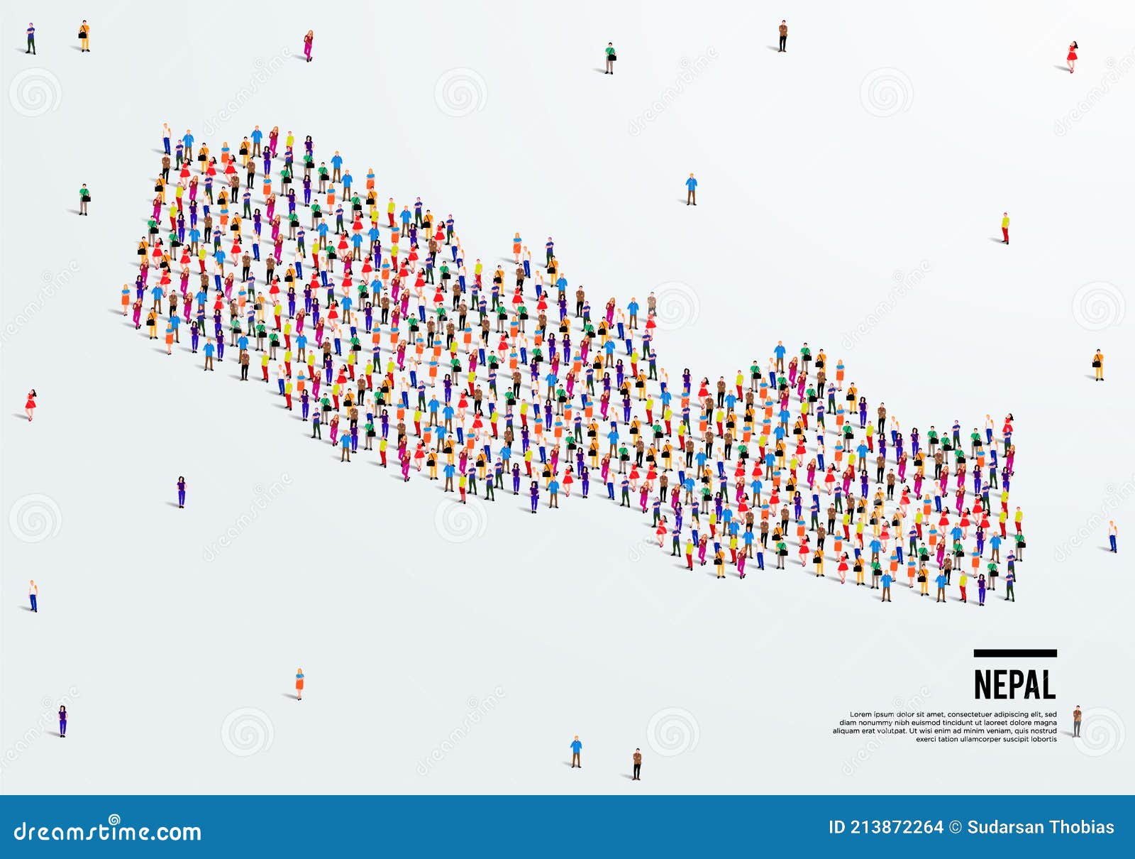 Nepal People Icon Map. Stylized Vector Silhouette Of Nepal. Population ...