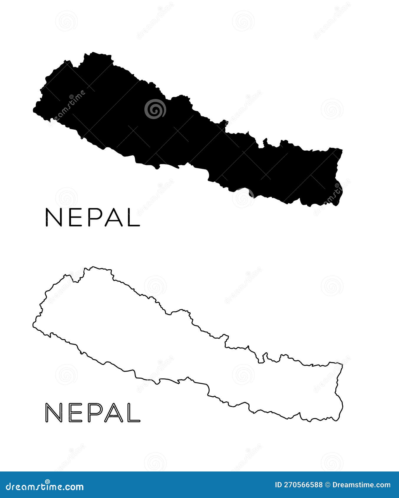 Nepal map silhouette stock illustration. Illustration of vector - 270566588