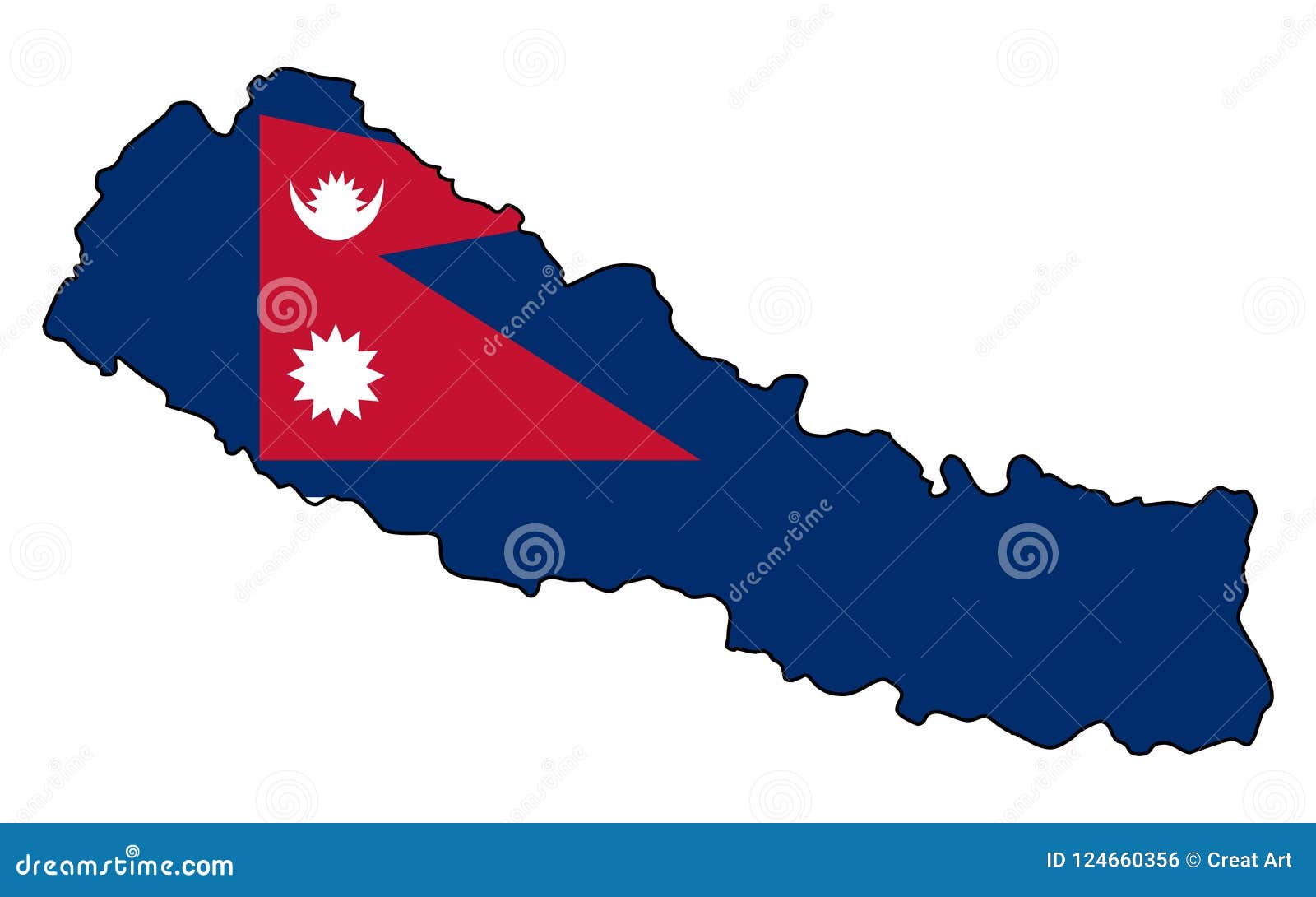 Nepal .Map of Nepal Vector Illustration Stock Vector - Illustration of ...