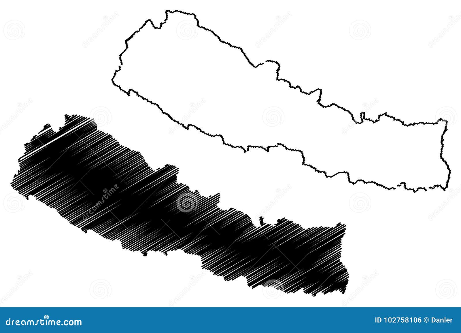 Nepal map vector stock vector. Illustration of graphic - 102758106
