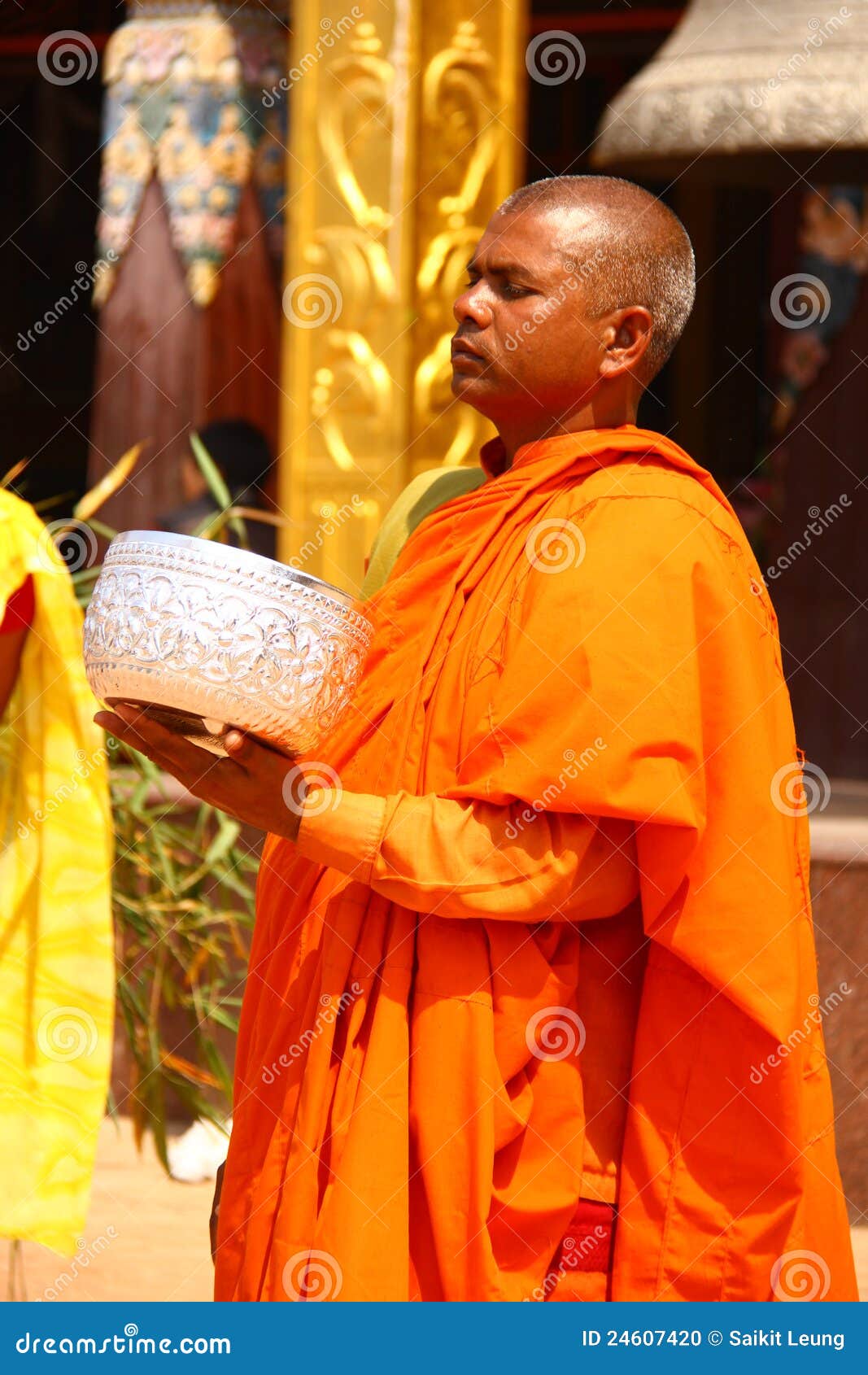 Nepal Monks in Bright Orange Clothes Editorial Image - Image of head ...