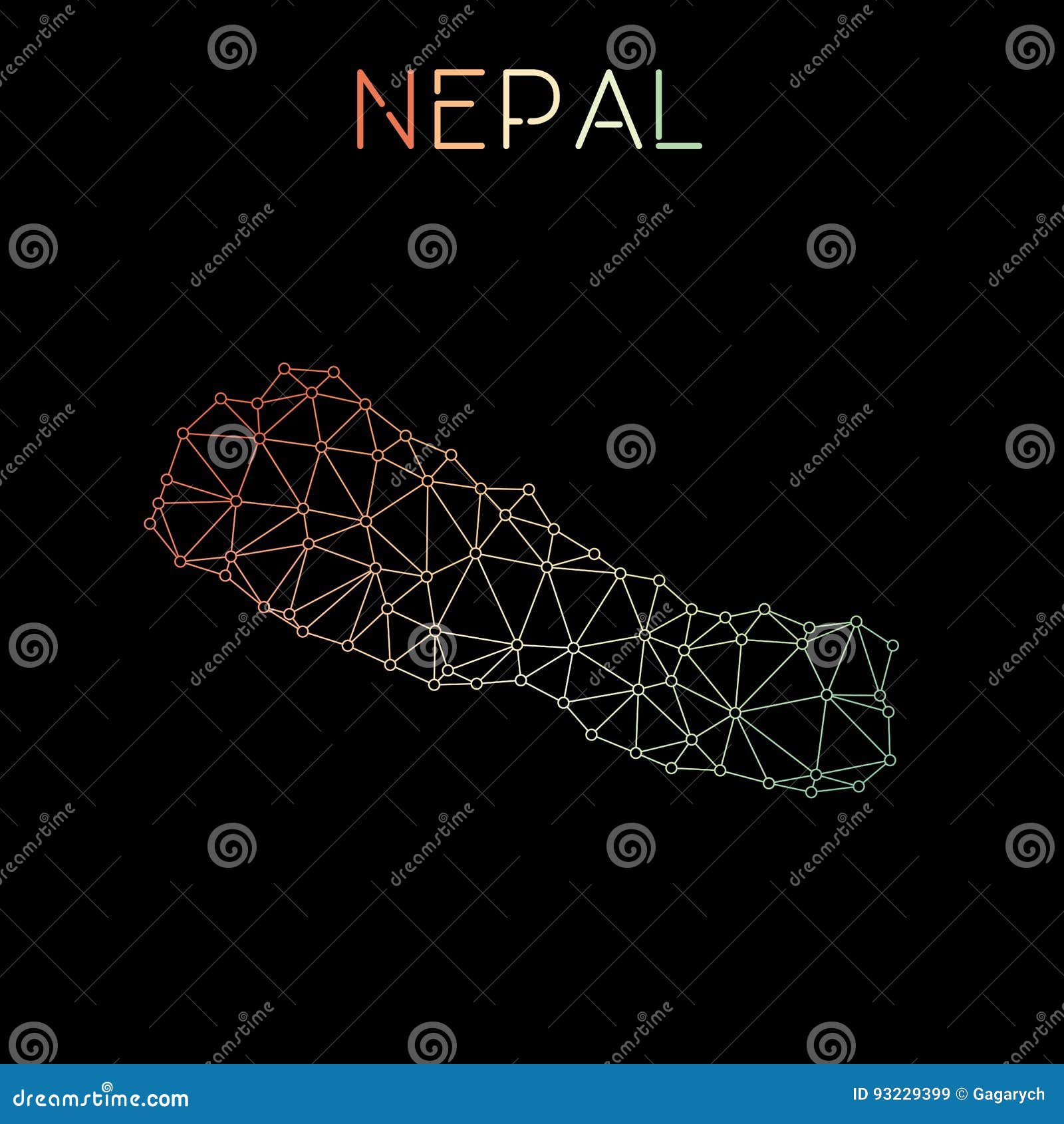 Nepal network map. stock vector. Illustration of creative - 93229399