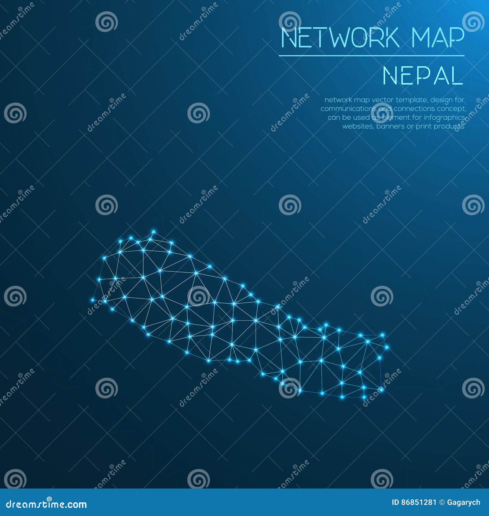 Nepal network map. stock vector. Illustration of fractal - 86851281