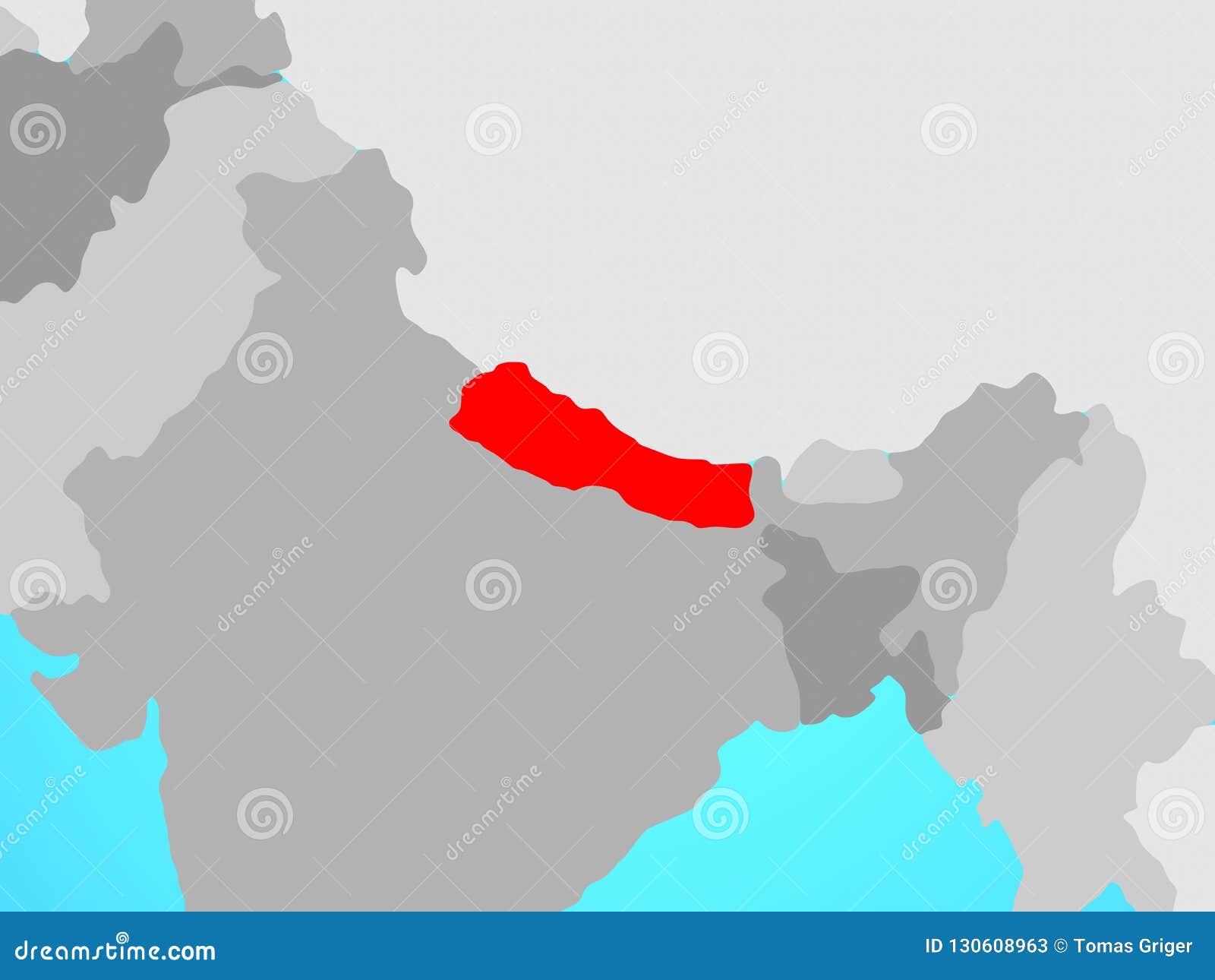 Nepal no mapa ilustração stock. Ilustração de nepali - 130608963