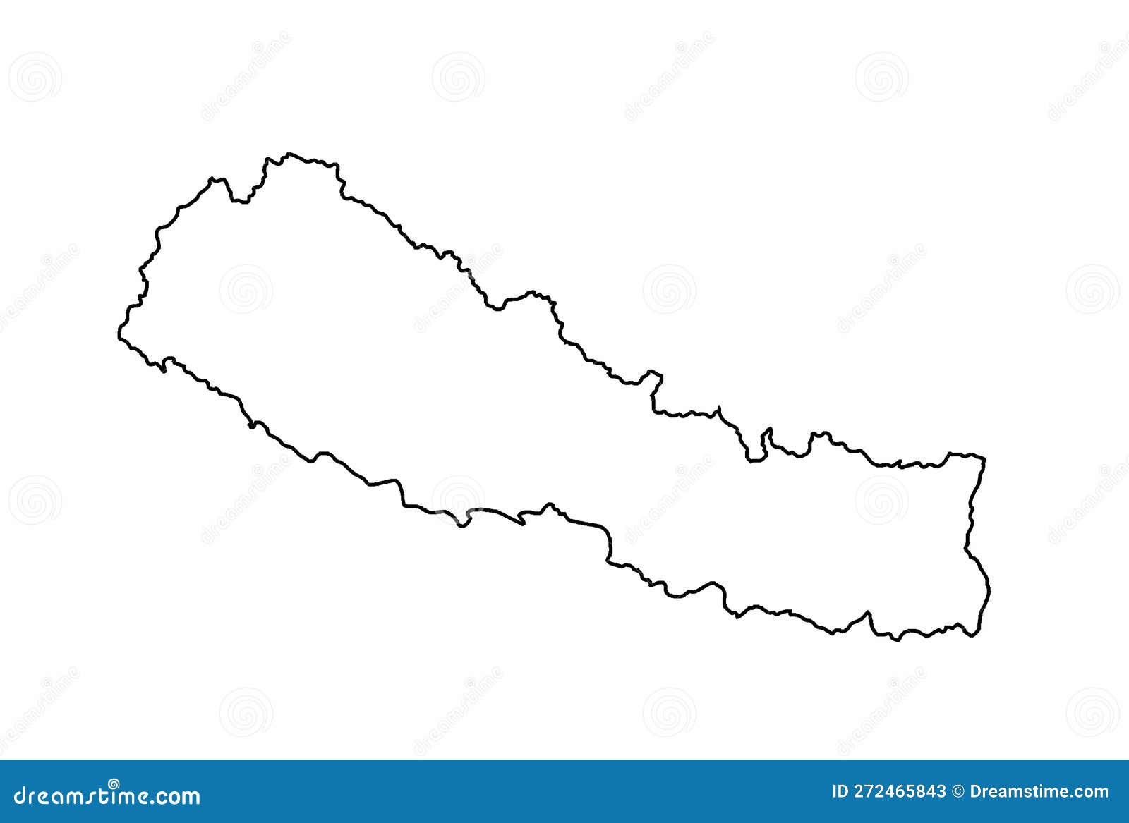 Nepal Outline Map stock illustration. Illustration of background ...