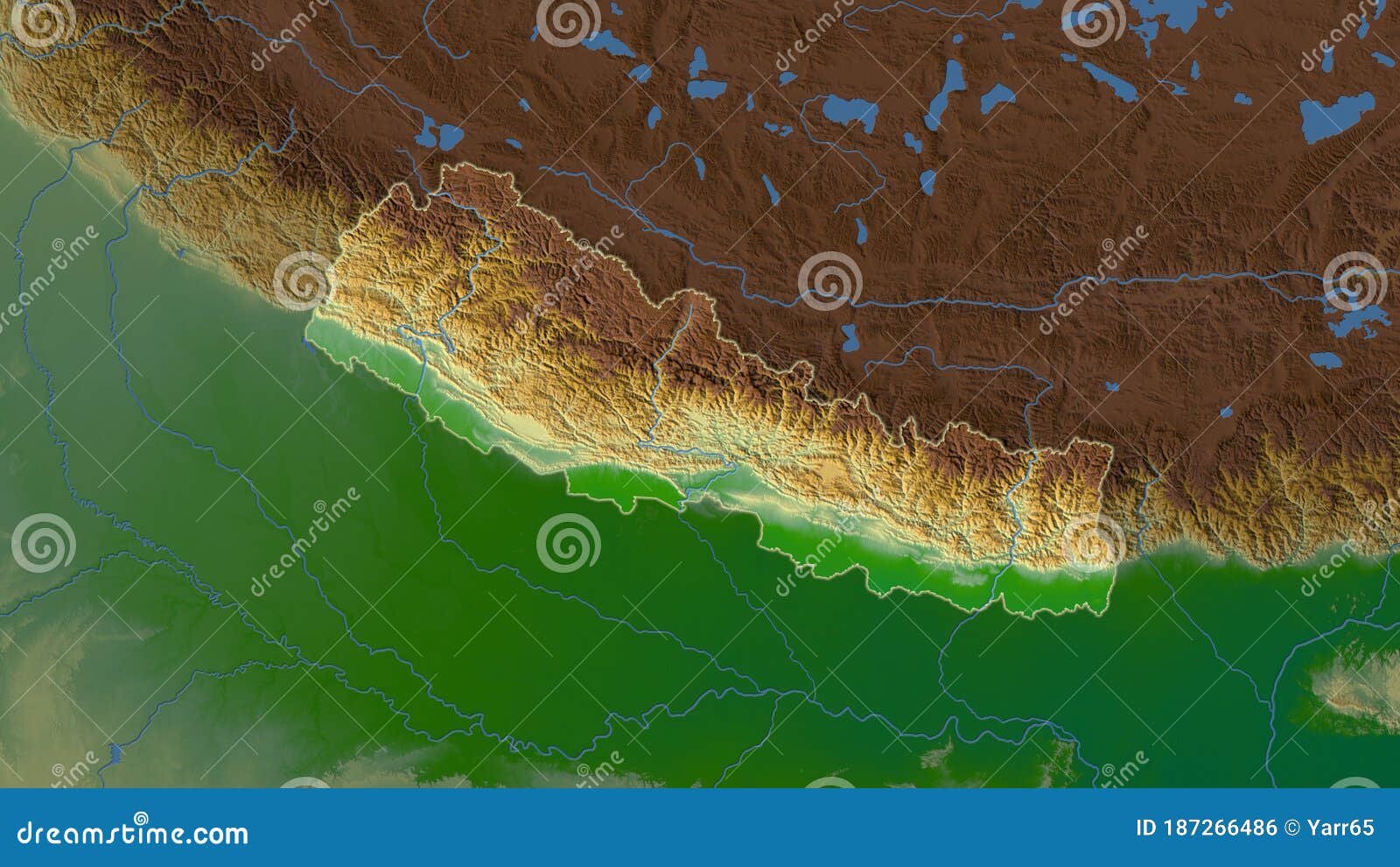 Nepal - Physical. Composition Stock Illustration - Illustration of asia ...
