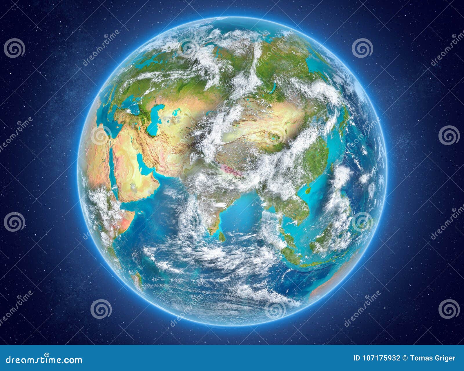 Nepal on Planet Earth in Space Stock Illustration - Illustration of ...