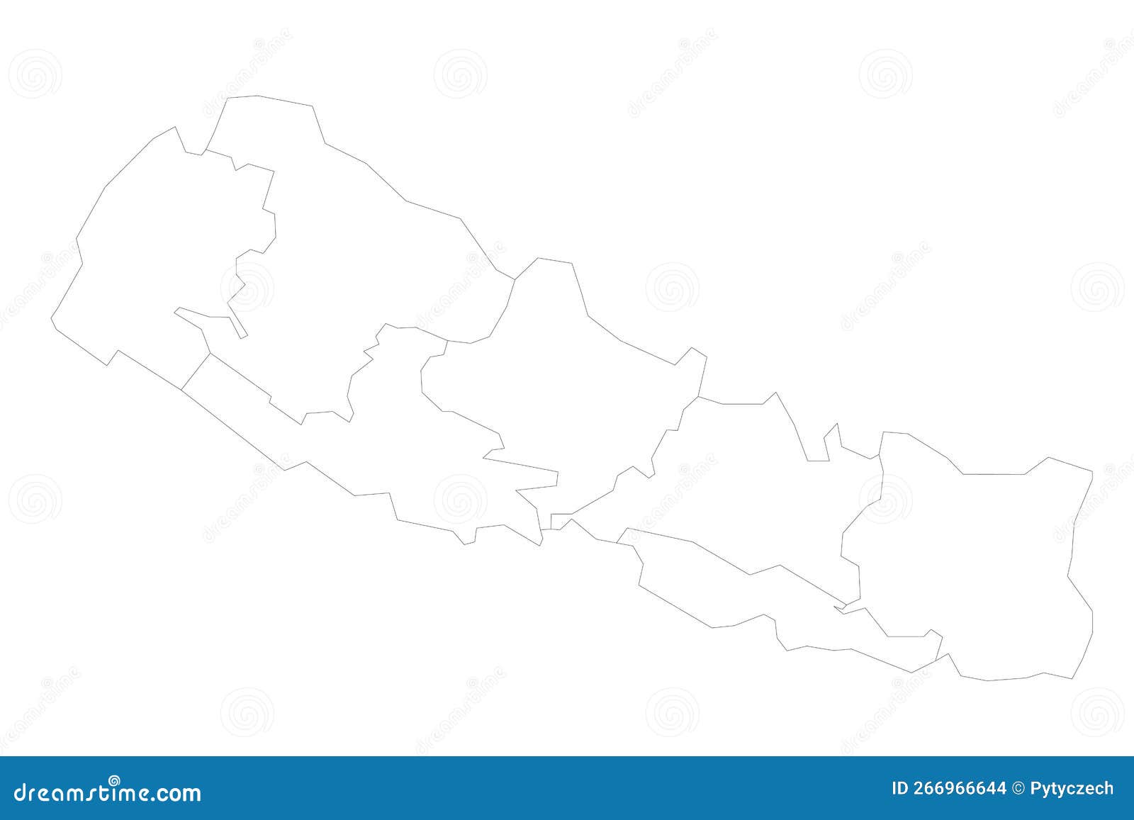 Nepal Political Map of Administrative Divisions Stock Vector ...