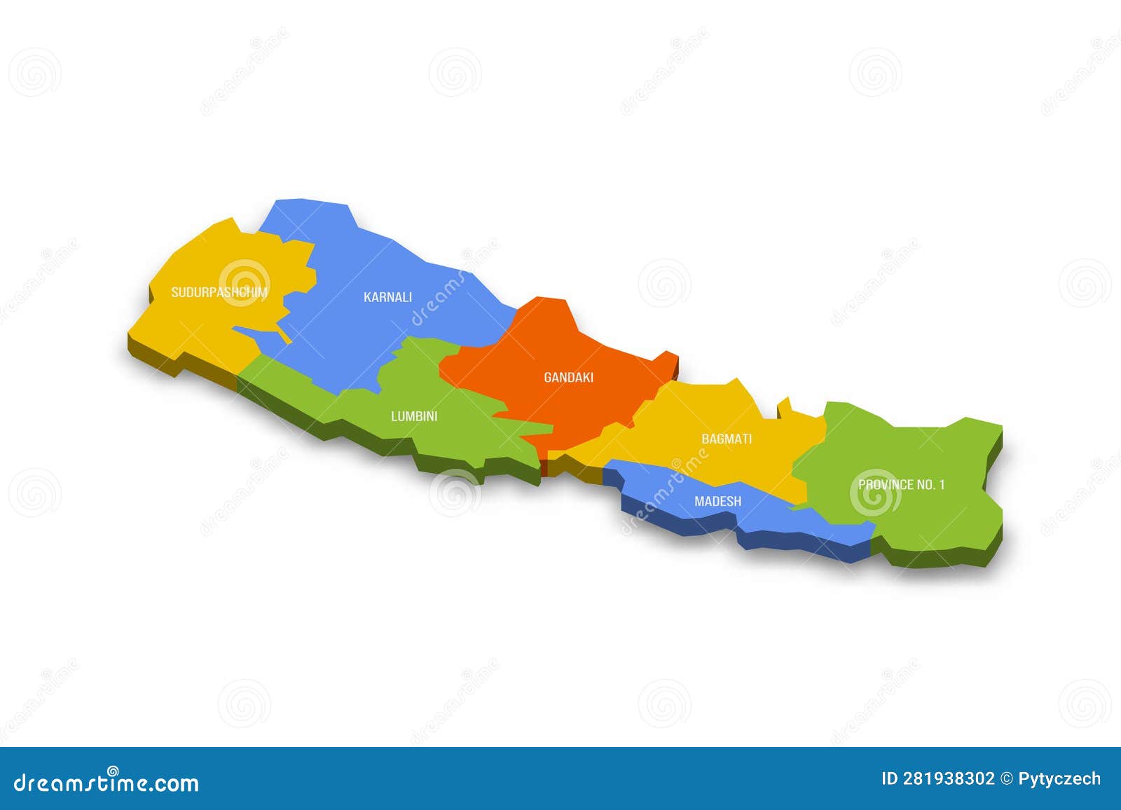 Nepal Political Map Of Administrative Divisions Cartoon Vector ... Nepal Political Map Of Administrative Divisions Cartoon Vector ...