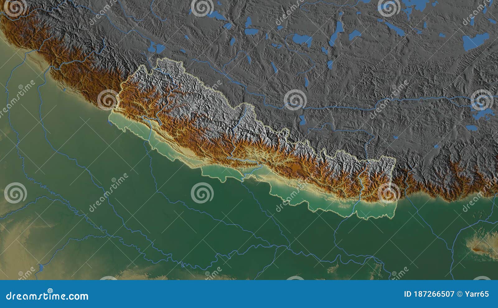 Nepal - Relief. Composition Stock Illustration - Illustration of ocean ...
