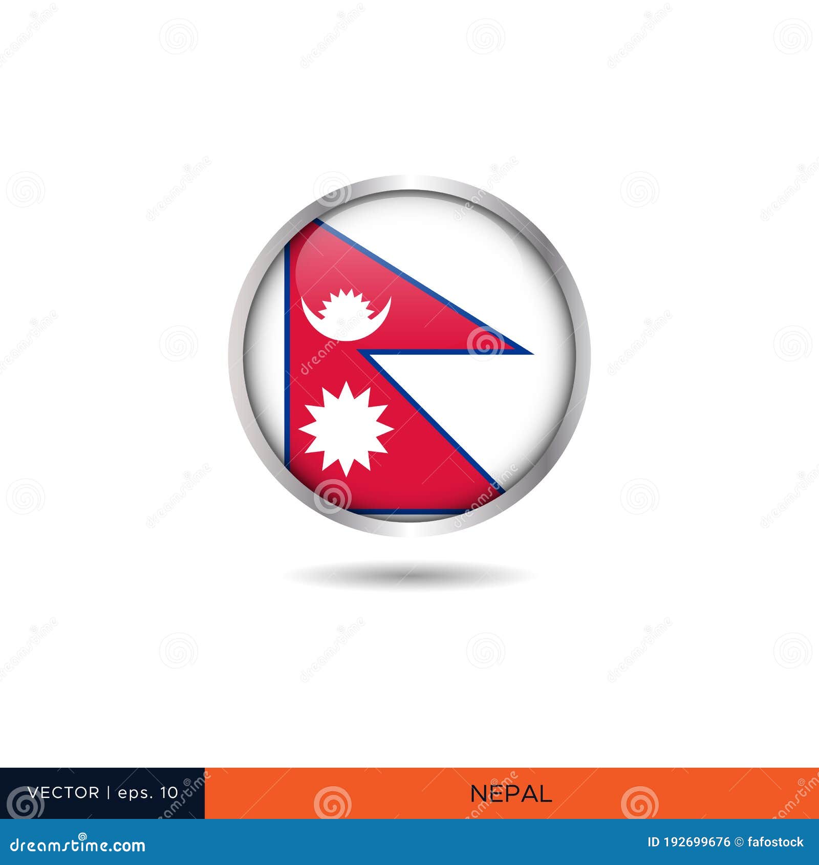 Nepal Round Flag Vector Design. Stock Vector - Illustration of banner ...