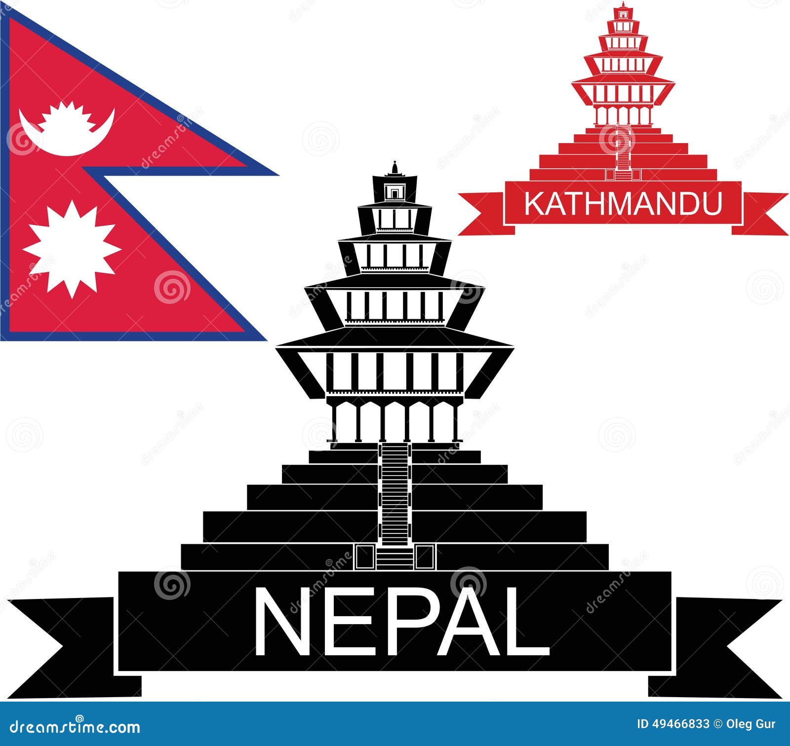 Nepal stock vector. Illustration of church, abstract - 49466833