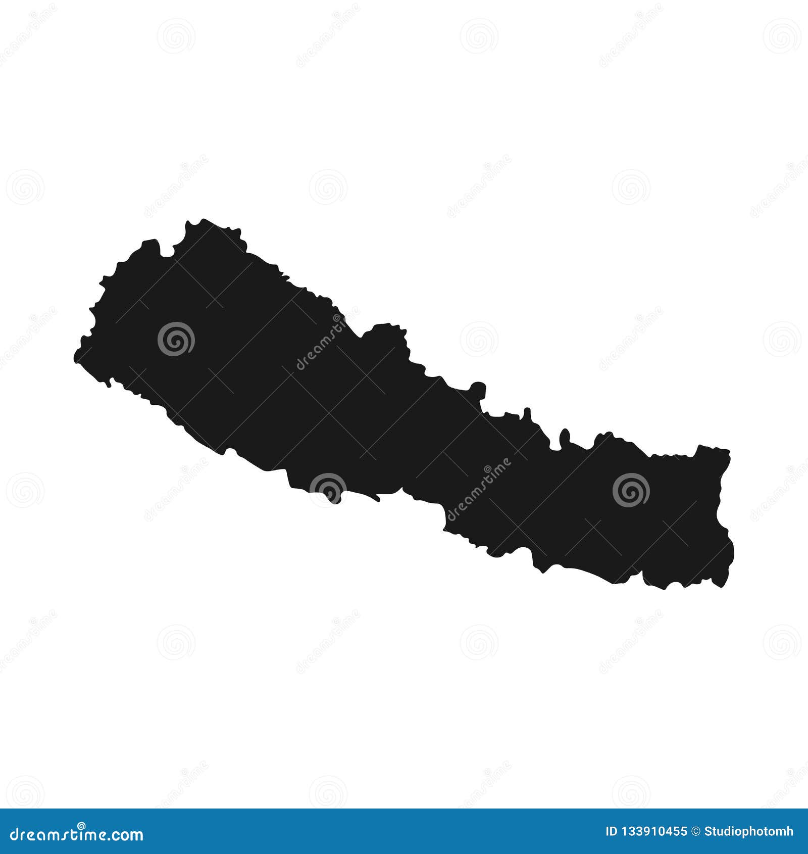 Nepal Vector Map. Illustration Modern Country Silhouette Stock Vector ...