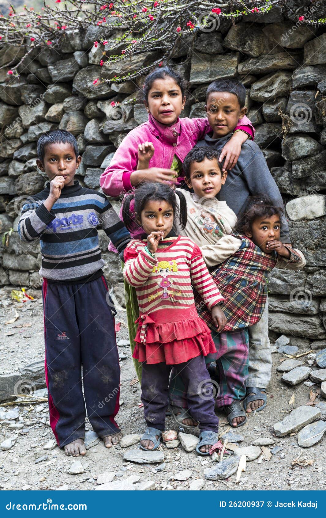 Nepalese Children Playing On A Traditional Bamboo Swing Editorial Photo ...