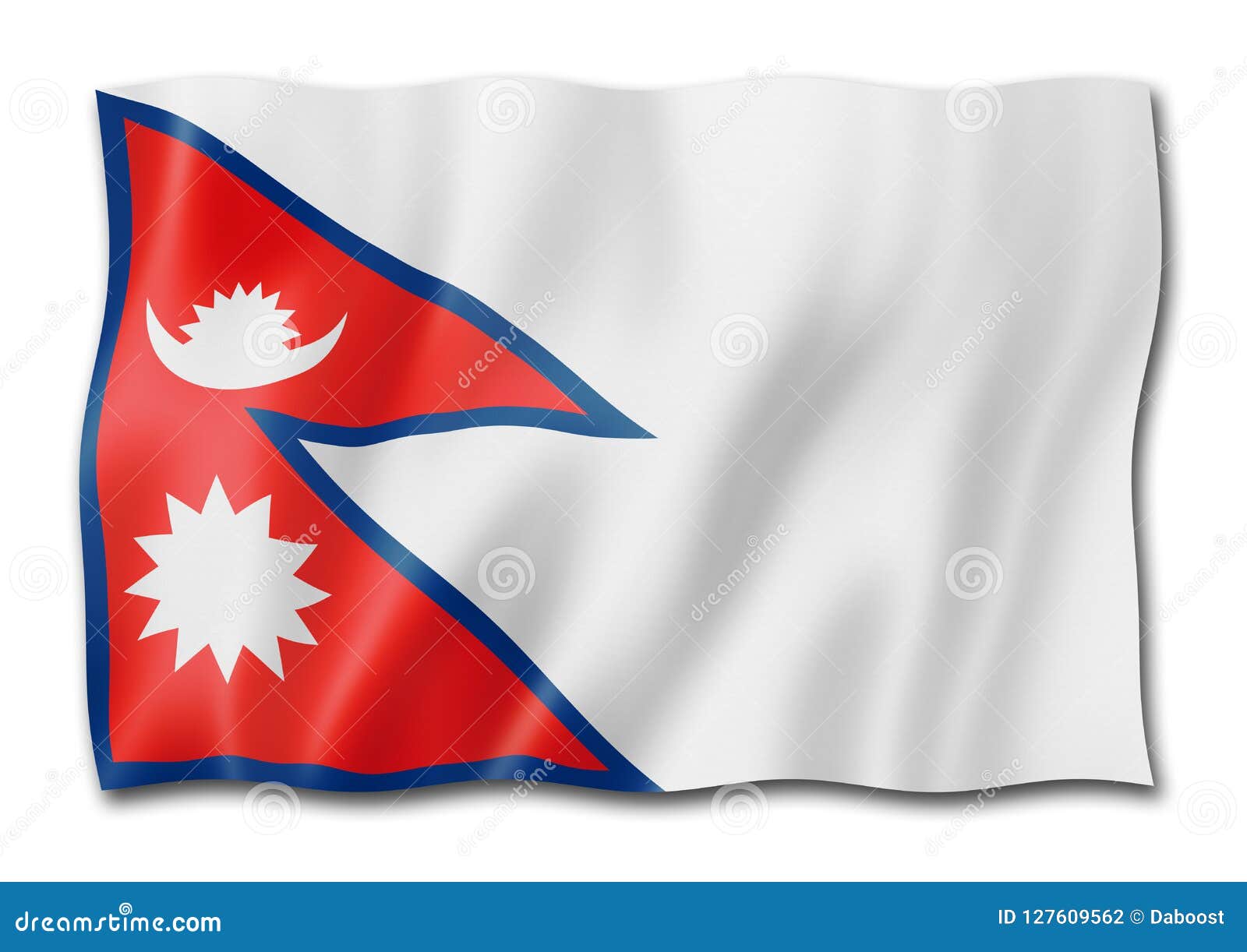 Nepalese Flag Isolated on White Stock Illustration - Illustration of ...