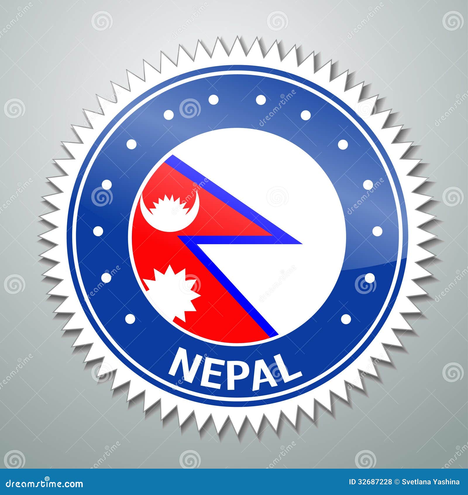 Nepalese Flag Label Stock Vector Illustration Of Stamp 32687228