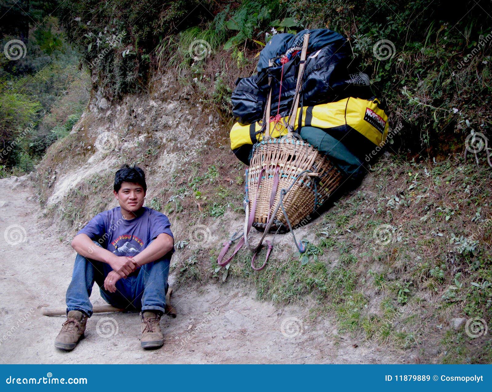 Nepalese Porter Along the Road To the Top Editorial Stock Image - Image ...