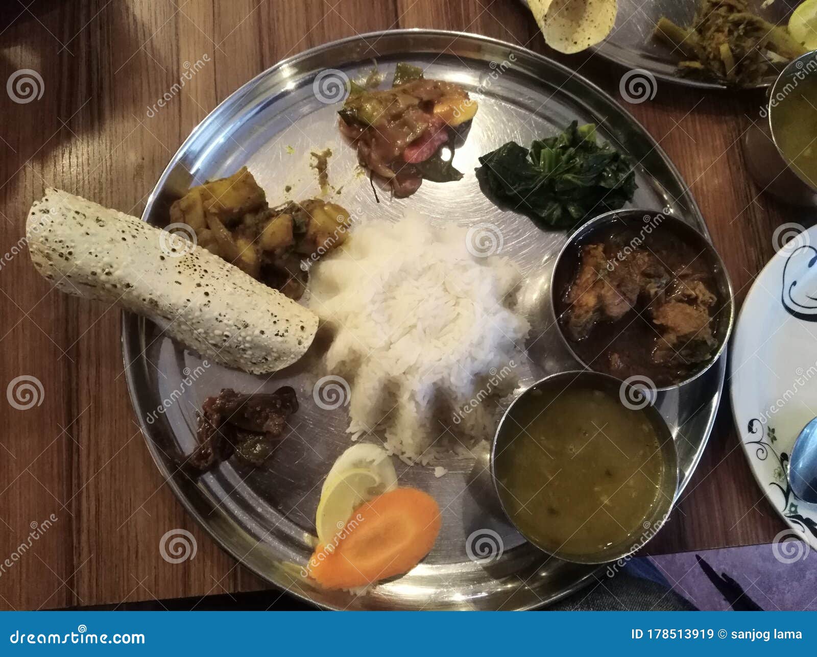 Nepali Cultural Food& X28;thakali Food Set& X29; Stock Image - Image of ...