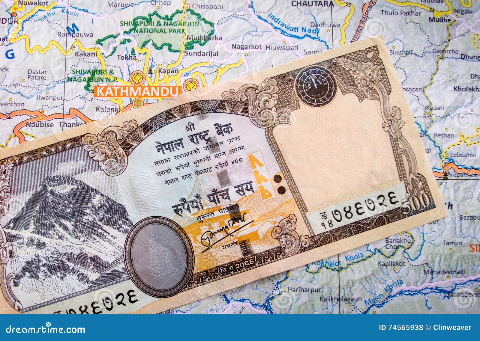 Nepali Currency Note on Map Stock Photo - Image of rupee, paper: 74565938