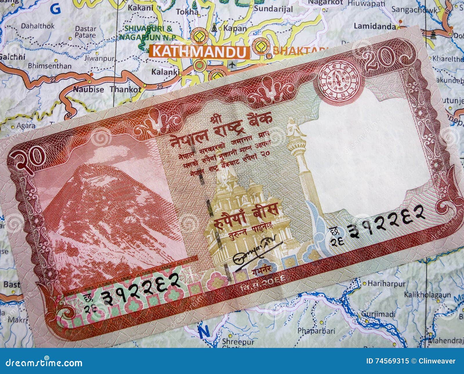 Nepali Currency Note on Map Stock Image - Image of note, notes: 74569315