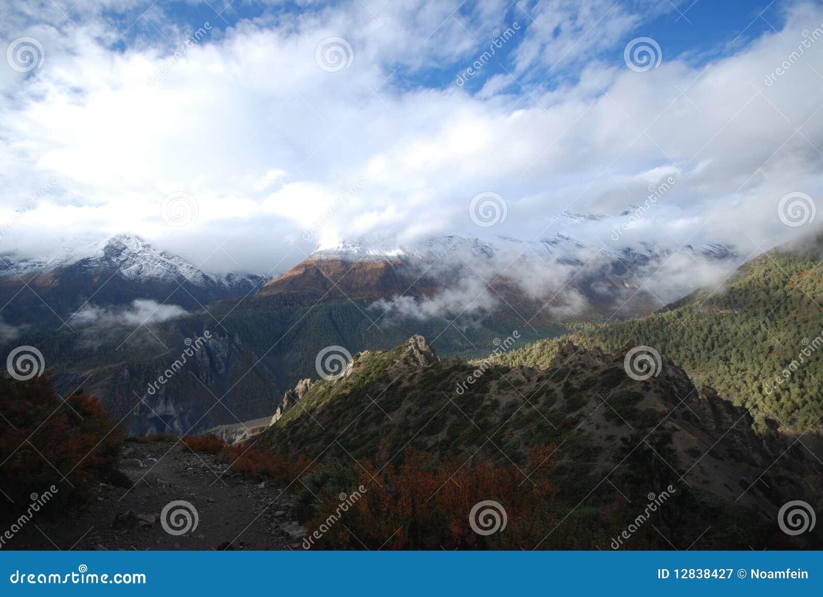 Nepali landscape stock image. Image of nepal, trek, mountains - 12838427