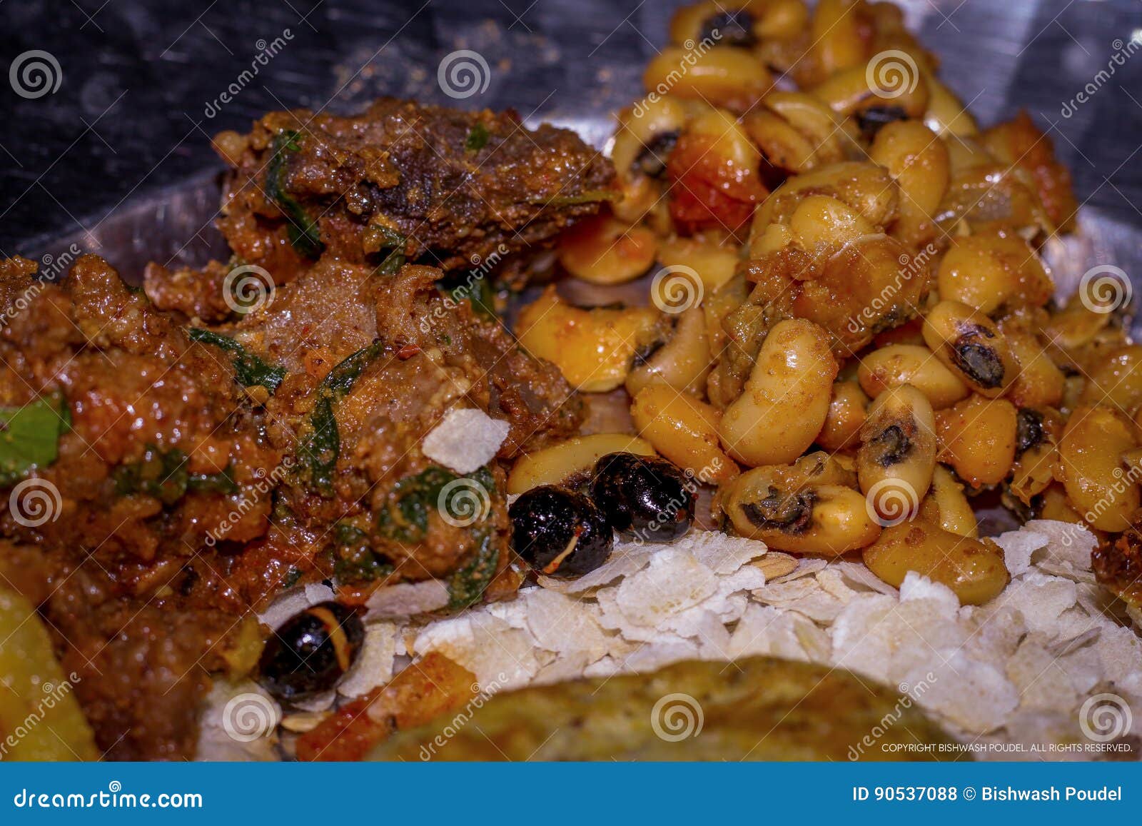 Nepali Newari Khaja Set stock photo. Image of peace, beautiful - 90537088