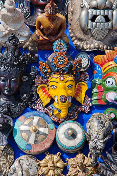 Nepali souvenirs editorial stock image. Image of market - 19350594