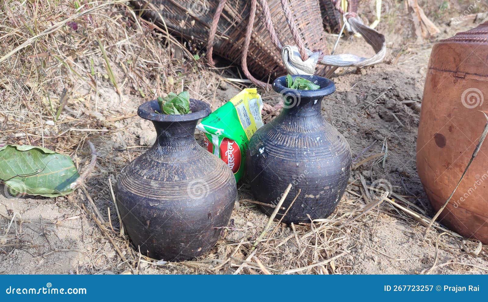 Nepali Traditional Soil Pots Stock Image - Image of lawn, pond: 267723257