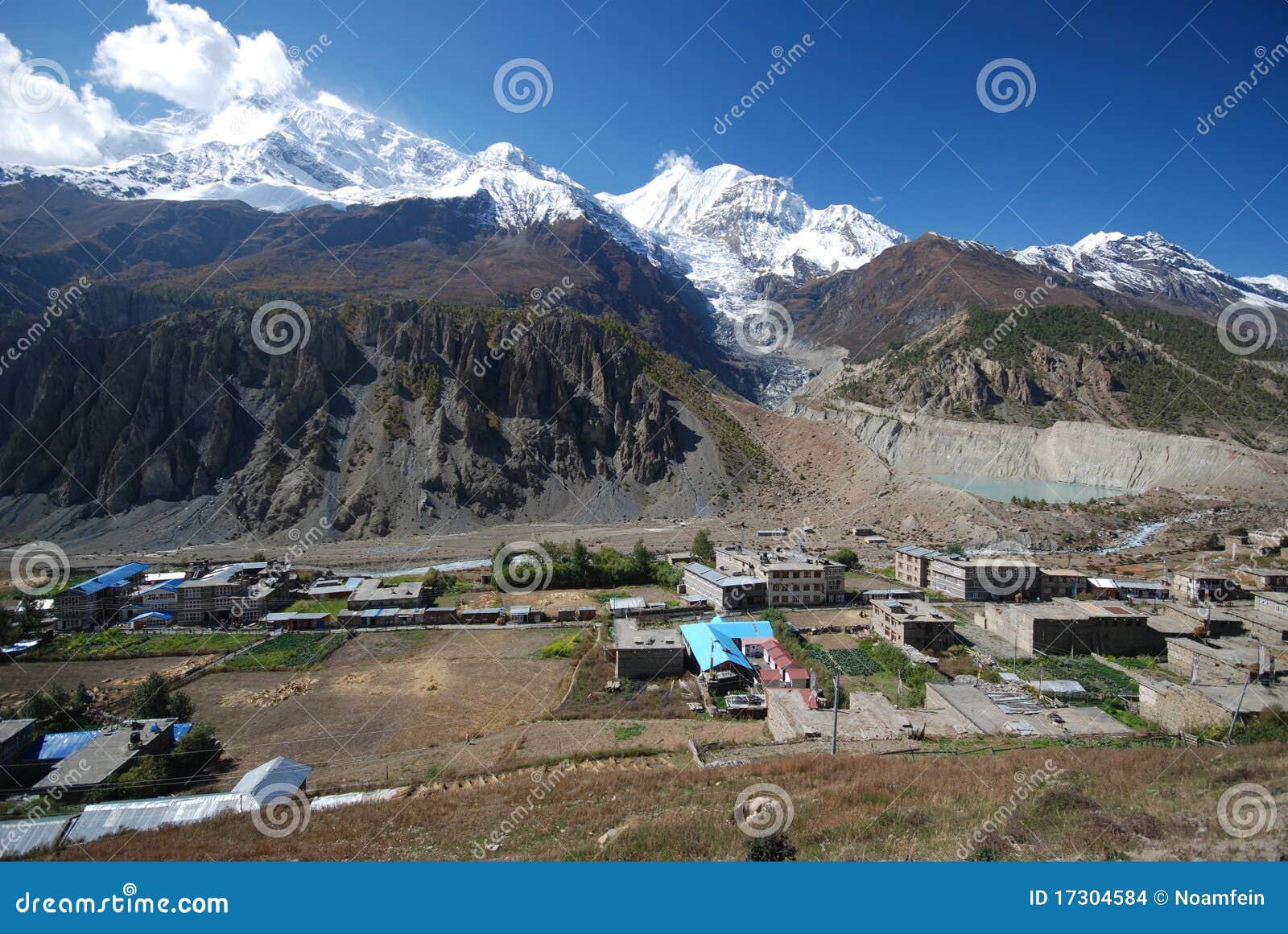 The Nepali Village of Manang Stock Photo - Image of pass, altitude ...