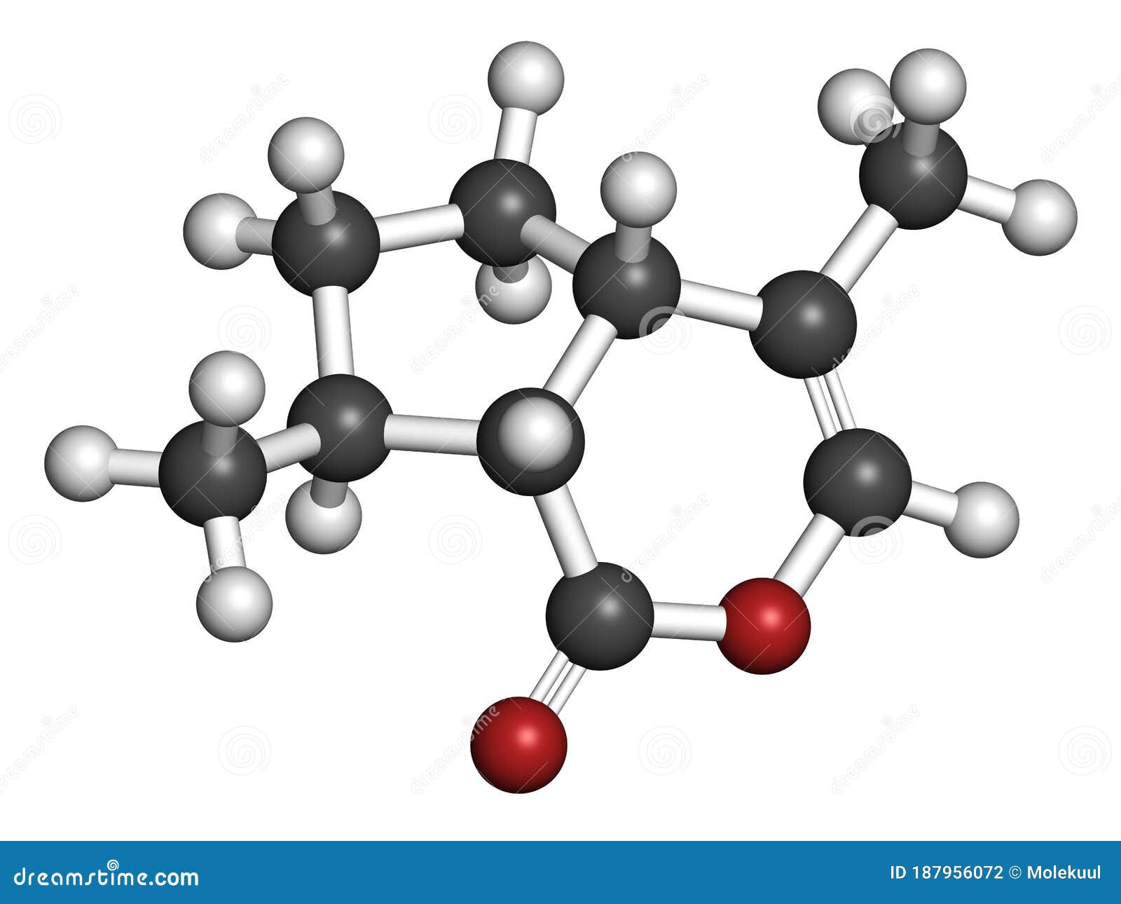 Nepetalactone Catnip Cat Attractant Molecule. 3D Rendering. Atoms are ...
