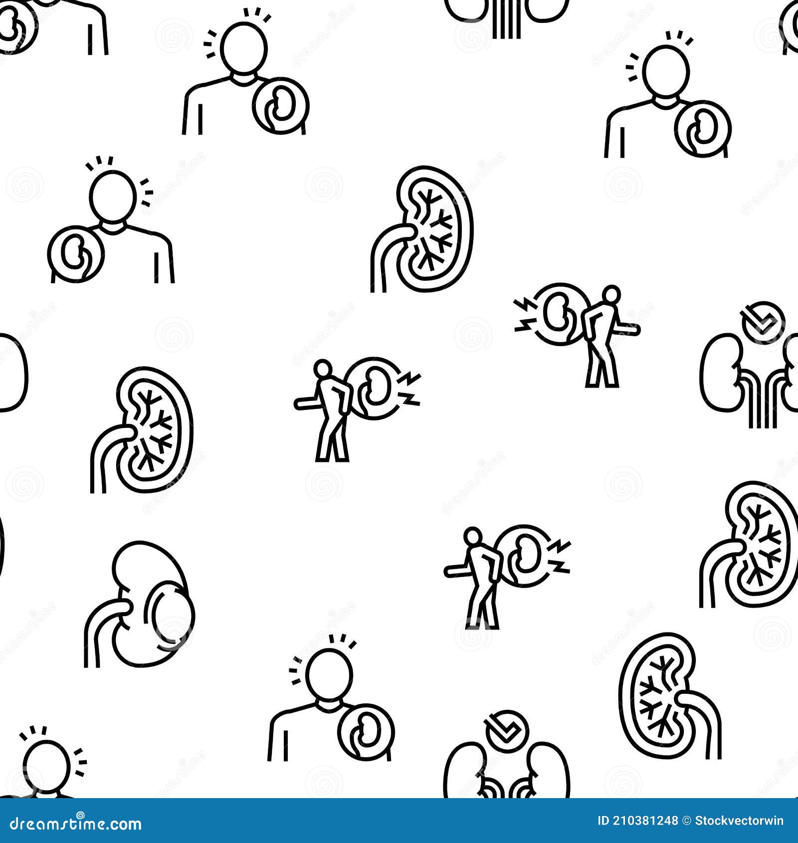 Nephritis Kidneys Vector Seamless Pattern Stock Vector - Illustration ...