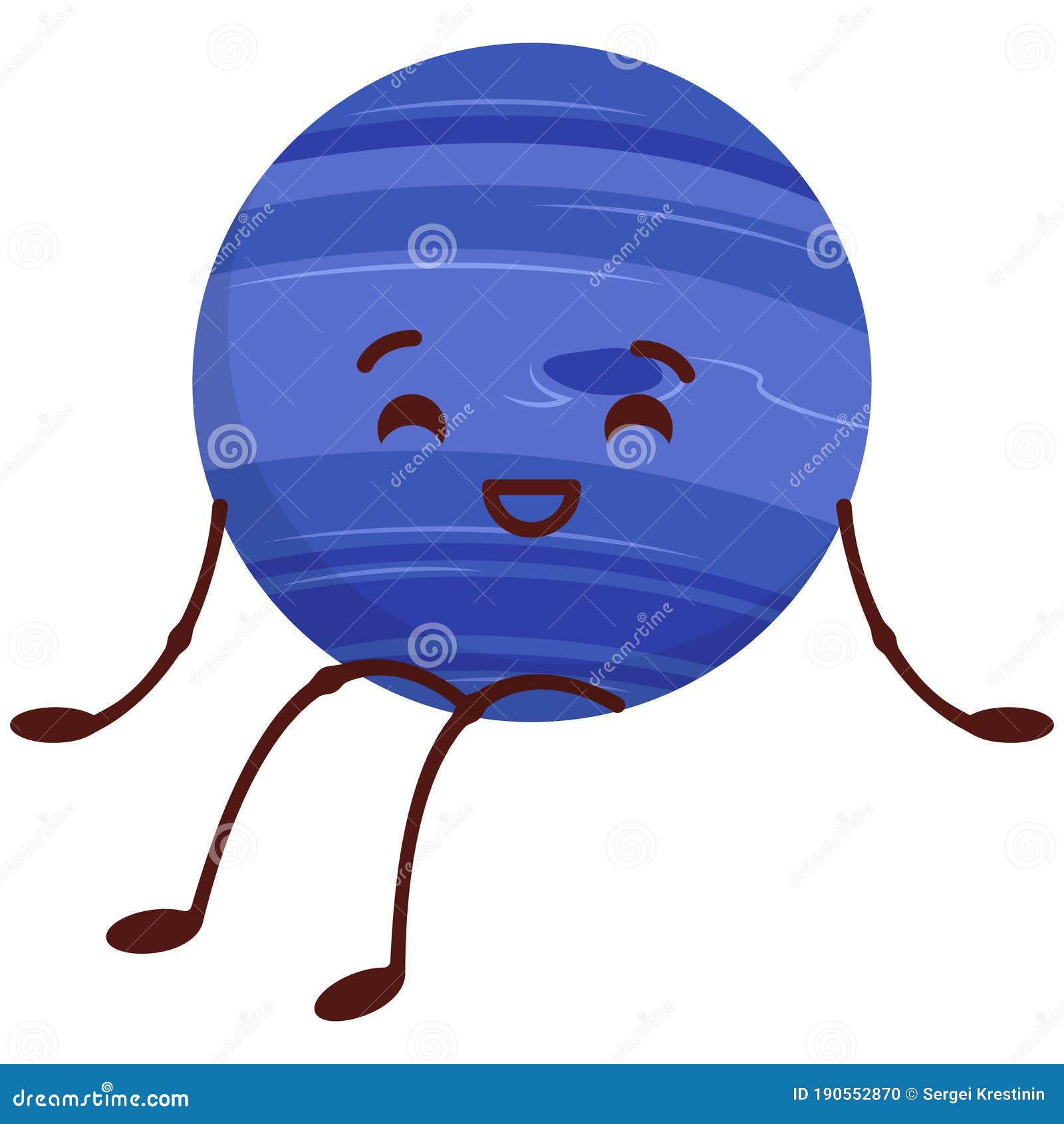 Neptune in cartoon style stock illustration. Illustration of clip ...